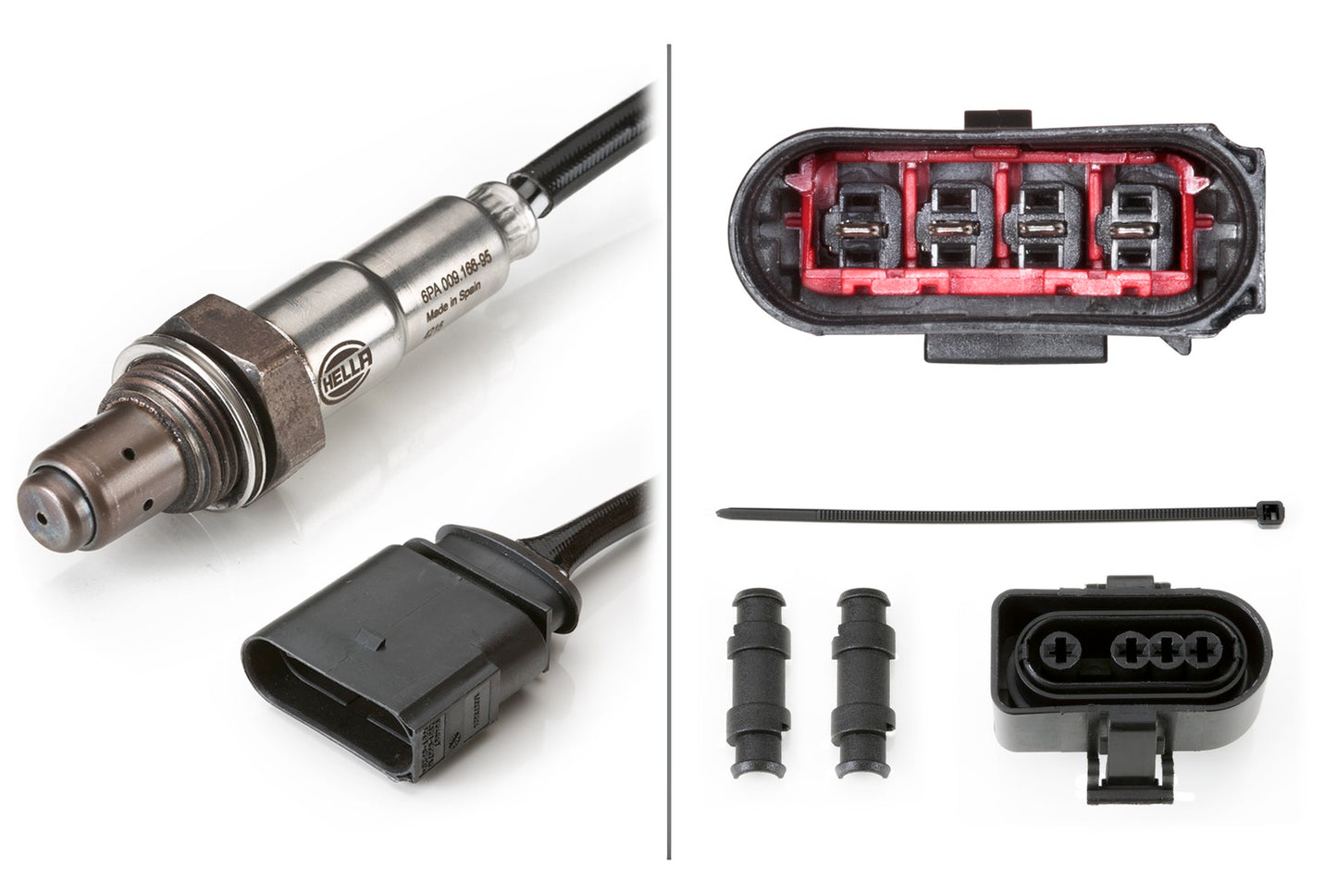 HELLA Oxygen sensor - 4-pin connector - before catalytic converter 6PA ...