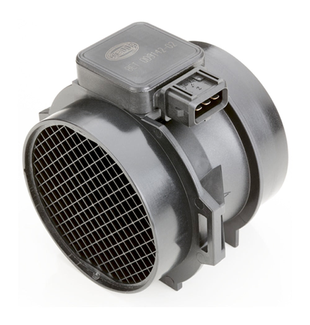 HELLA Mass Air Flow Sensor - 3-pin connector - Pipe-neck 8ET009142-021 ...