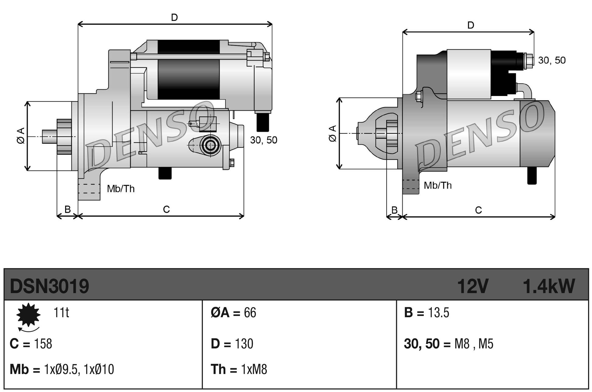 Denso Starter Motor DSN3019 – Shop4AllParts